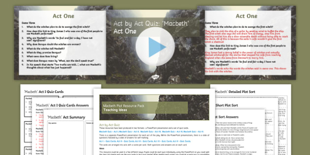 GCSE Macbeth Plot Resource Pack
