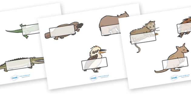 Editable Self-Registration Labels (Australian Animals)