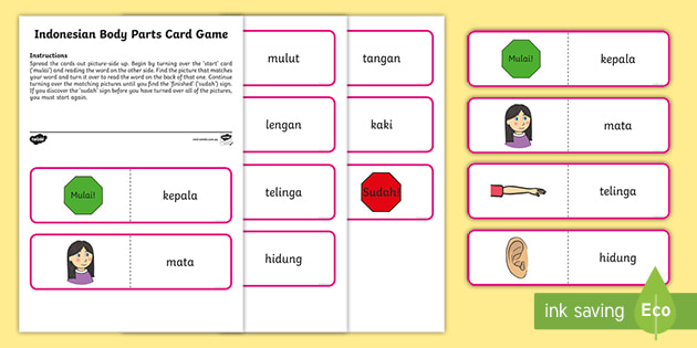 Body Parts Card Game (teacher made)