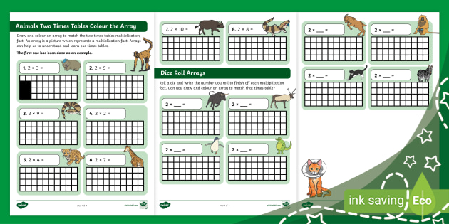 Animals Two Times Tables Colour the Array (teacher made)