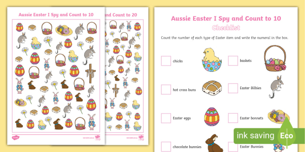 Aussie Easter I Spy And Count (teacher made)