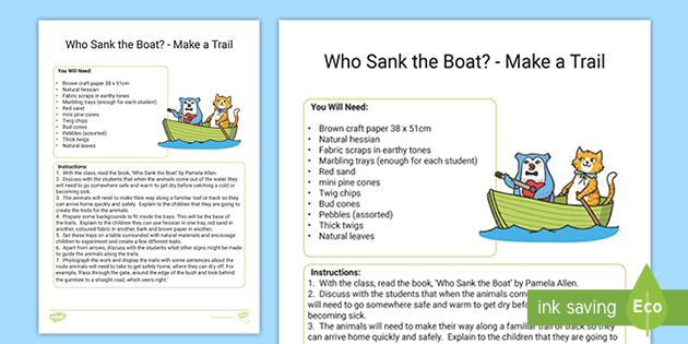 * NEW * Who Sank the Boat – Making a Trail Activity