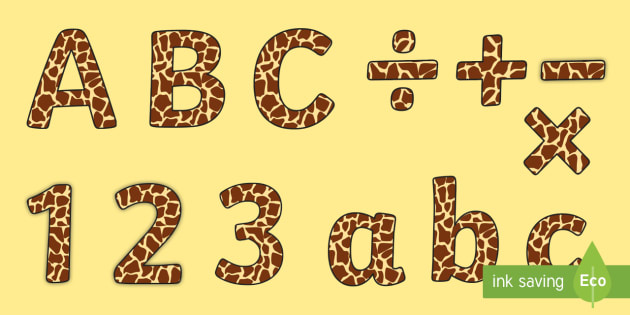 Giraffe Bulletin Board Letters and Numbers Pack