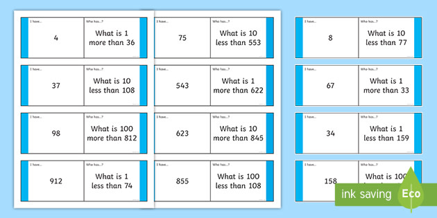 KS2 More or Less 1, 10, 100 Loop Cards - Maths Resources