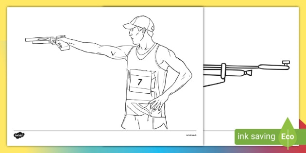 The Olympics Shooting Colouring Sheets (teacher made)
