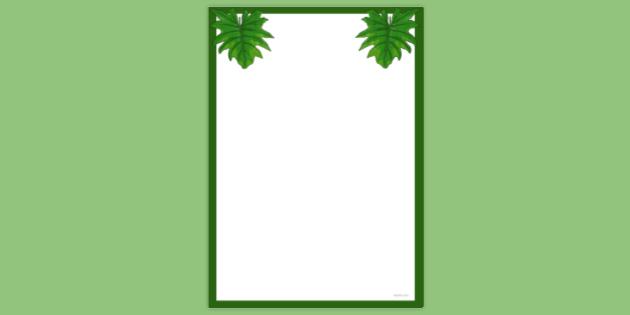 FREE! - Simple Blank Jungle Leaf Page Border | Page Borders | Twinkl