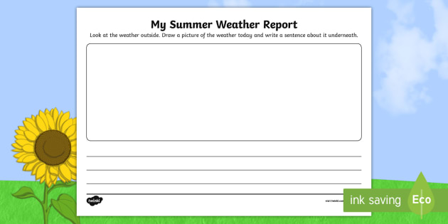 F-2 My Summer Weather Report Worksheet / Worksheet - Seasons, worksheet