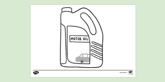 FREE! - Engine Oil Bottle Colouring | Colouring Sheets