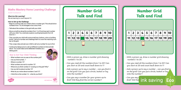 👉 Maths Mastery Home Learning Challenge Counting Beyond 10