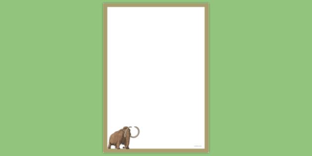 FREE! - Mammoth Page Border | Page Borders | Twinkl