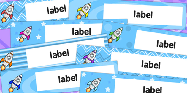 Rocket Themed Gratnells Tray Labels (teacher made)