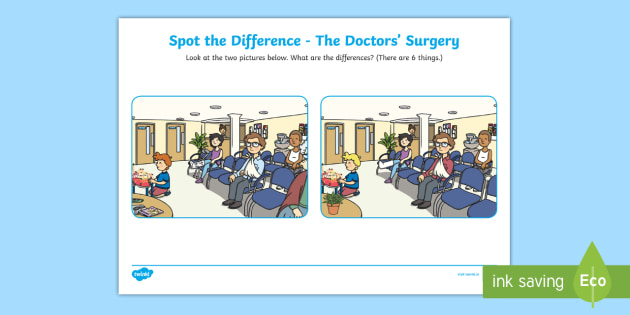 The Doctors' Surgery Aistear Spot the Difference Worksheet