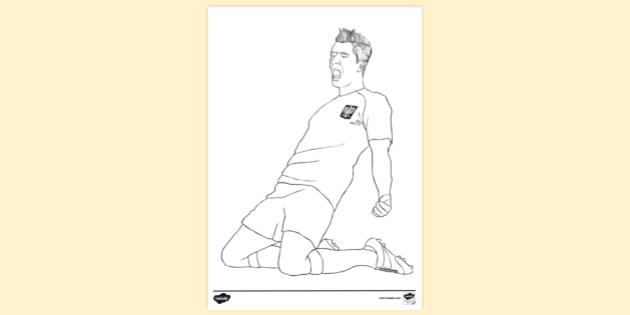 Robert Lewandowski Poland Colouring Sheet | Colouring
