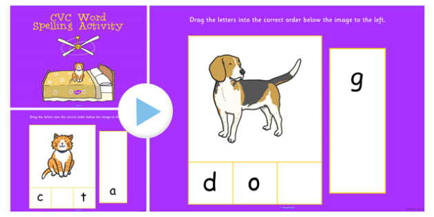 CVC Word Spelling Notebook Activity (teacher made)