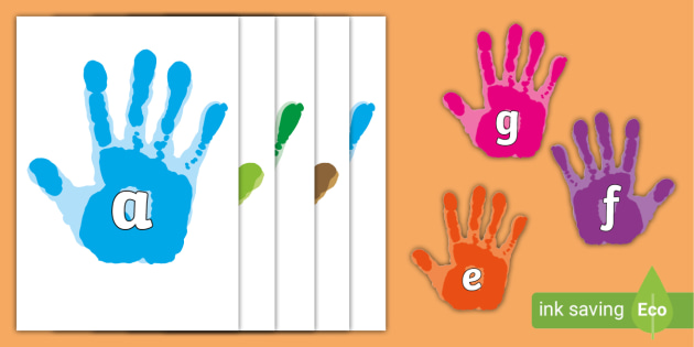 FREE! - A-Z Alphabet on Handprints (teacher made)