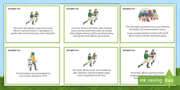 Springbok Tour Fact Cards (teacher made)