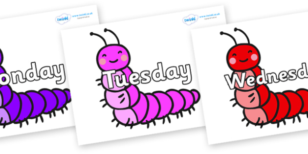 Days of the Week on Caterpillars