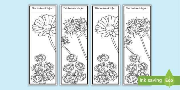 FREE! - Daisy Themed Bookmarks to Colour and Use