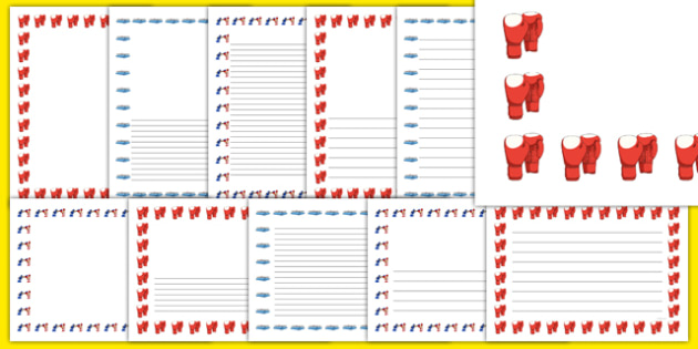 The Olympics Boxing Page Borders (teacher made)