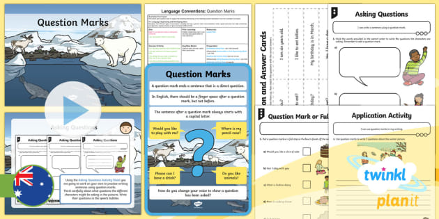 Year 1 Language Conventions Question Marks Lesson