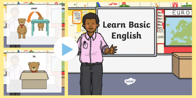 Basic English - Place Prepositions PowerPoint (teacher made)