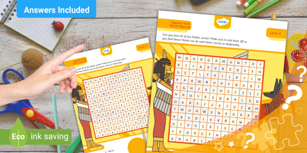 Egyptian Gods Word Search - L2 - Twinkl - Kids Puzzles