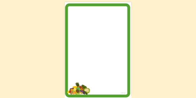 FREE! - healthy eating fruit and vegetables page border
