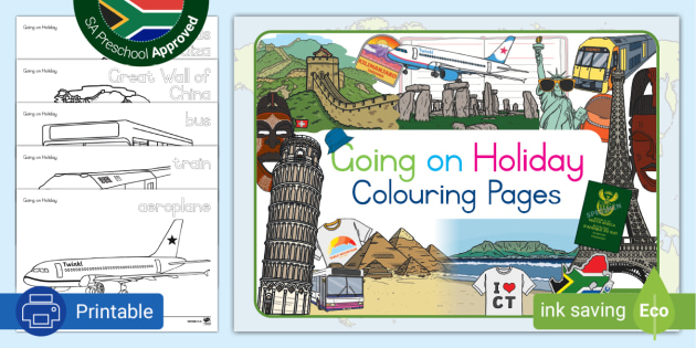 Going on Holiday Colouring Pages (teacher made)