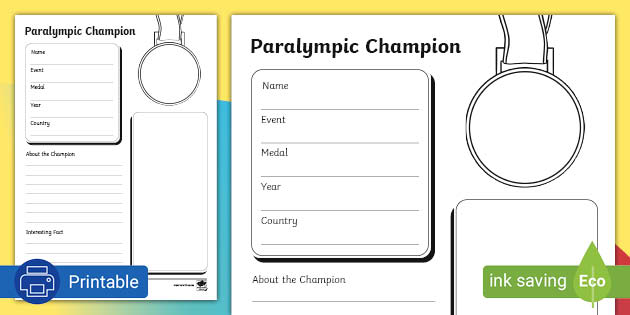 Paralympic Champion Writing Activity | South Africa