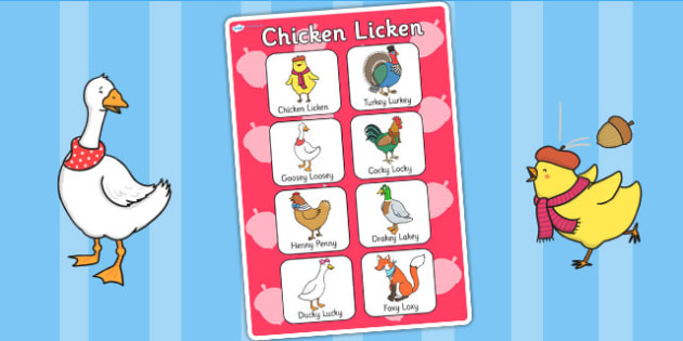Chicken Licken Vocabulary Poster (teacher made)