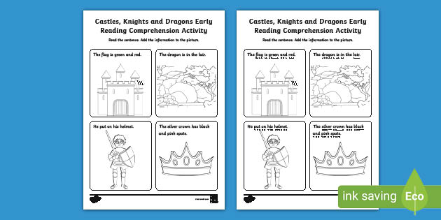 Castles, Knights and Dragons EYFS Reading Comprehension