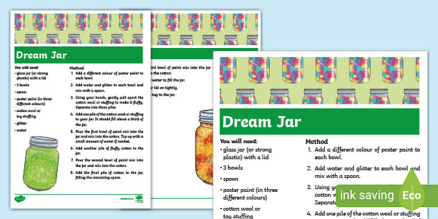 Dream Jar Recipe (teacher made)