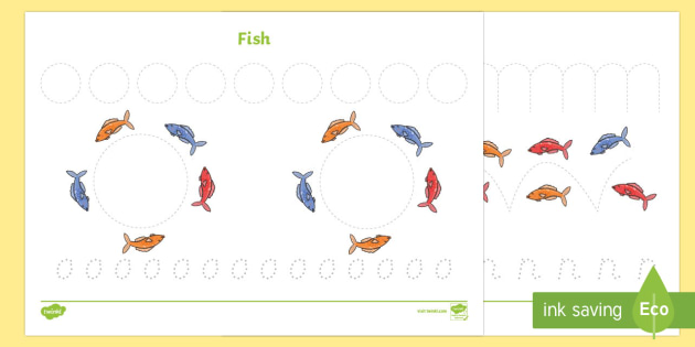 Fish Themed Pencil Control Worksheet / Worksheets