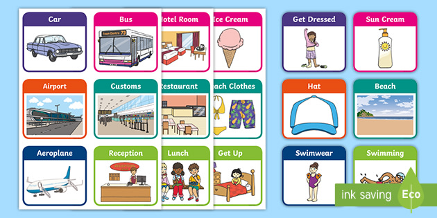 My Routine Summer Holiday Visual Timetable Flashcards