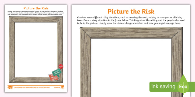 KS2 Picture the Risk Safety Activity Sheet (teacher made)