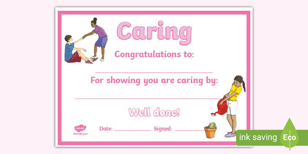 Caring Certificate (teacher made)