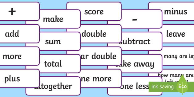 Maths Calculations Word Cards (teacher made)