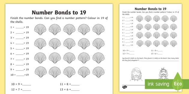 Number Bonds within 20 Worksheet / Worksheet (teacher made)