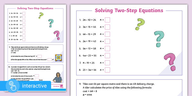 Supports White Rose Y6 Algebra Solve Two Step Equations Supports White Rose Y6 Algebra Solve Two Step Equations
