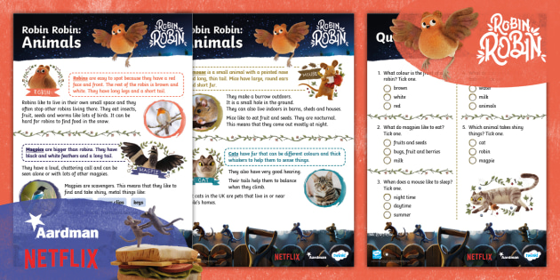 FREE! - Robin Robin - Netflix - Reading Comprehension - Activity