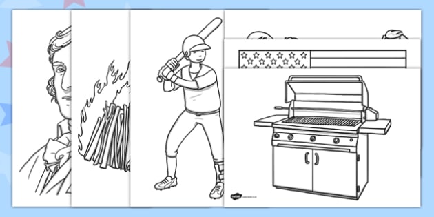 American Independence Day Coloring Pages - ESL July 4th Colouring