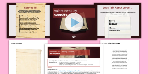 GCSE Valentine's Day Writing a Sonnet Pack - Valentine's Day, Shakespeare