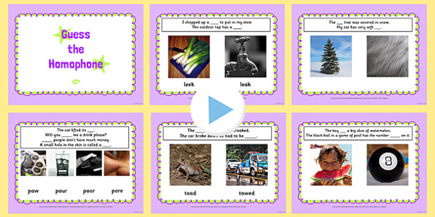 Guess the Homophone Riddles PowerPoint (teacher made)