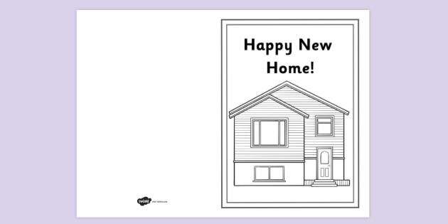 FREE! - Modern House New Home Card Colouring Activity | Printable