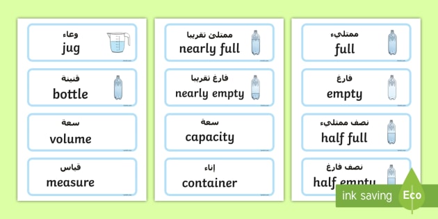 Capacity Word Cards | twinkl.co.uk
