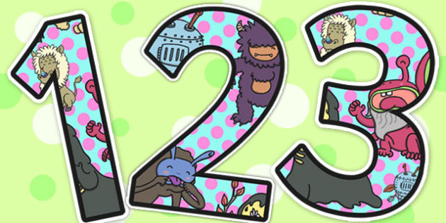 Monster Themed Display Numbers