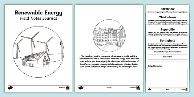 Renewable Energy Field Notes Journal (teacher made)