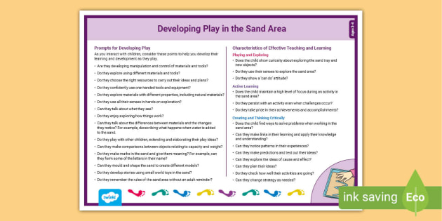EYFS Sand Area 3-4 Next Steps Poster