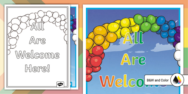 All Are Welcome Here Inspirational Poster (teacher made)