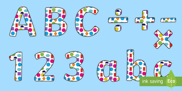 2D Shapes Display Lettering (teacher made)